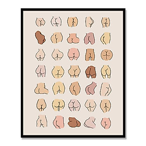 Funny Bathroom Signs Wall Art Boho Bathroom Wall Decor Mid Century Modern Art Bathroom Poster Boho Bathroom Artwork Gift (11X14 INCH)