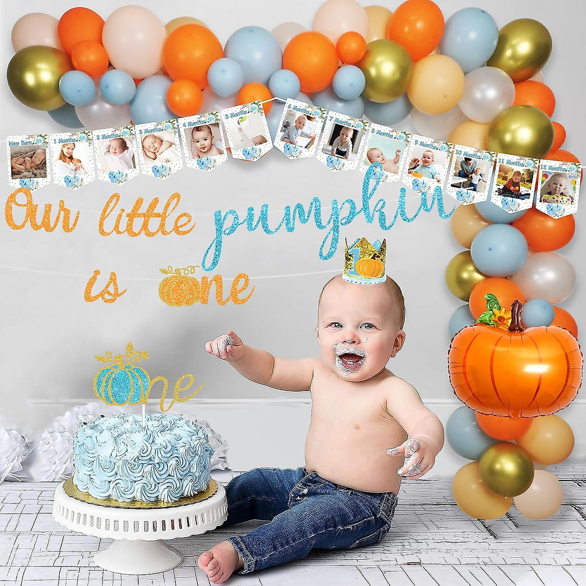 Little Pumpkin 1st Birthday Decorations, Pumpkin First Birthday Decorations for Autumn Fall 1st Birthday Party, Thanksgiving 1st Birthday, Our Little Pumpkin is Turning One Decorations