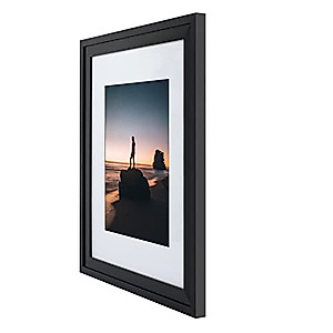 Golden State Art, 16x20 Picture Frame - Displays 11x14 Photo with Mat or 16x20 Without Mat, Wide Moulding Solid Wood Frame for Wall Display, Black