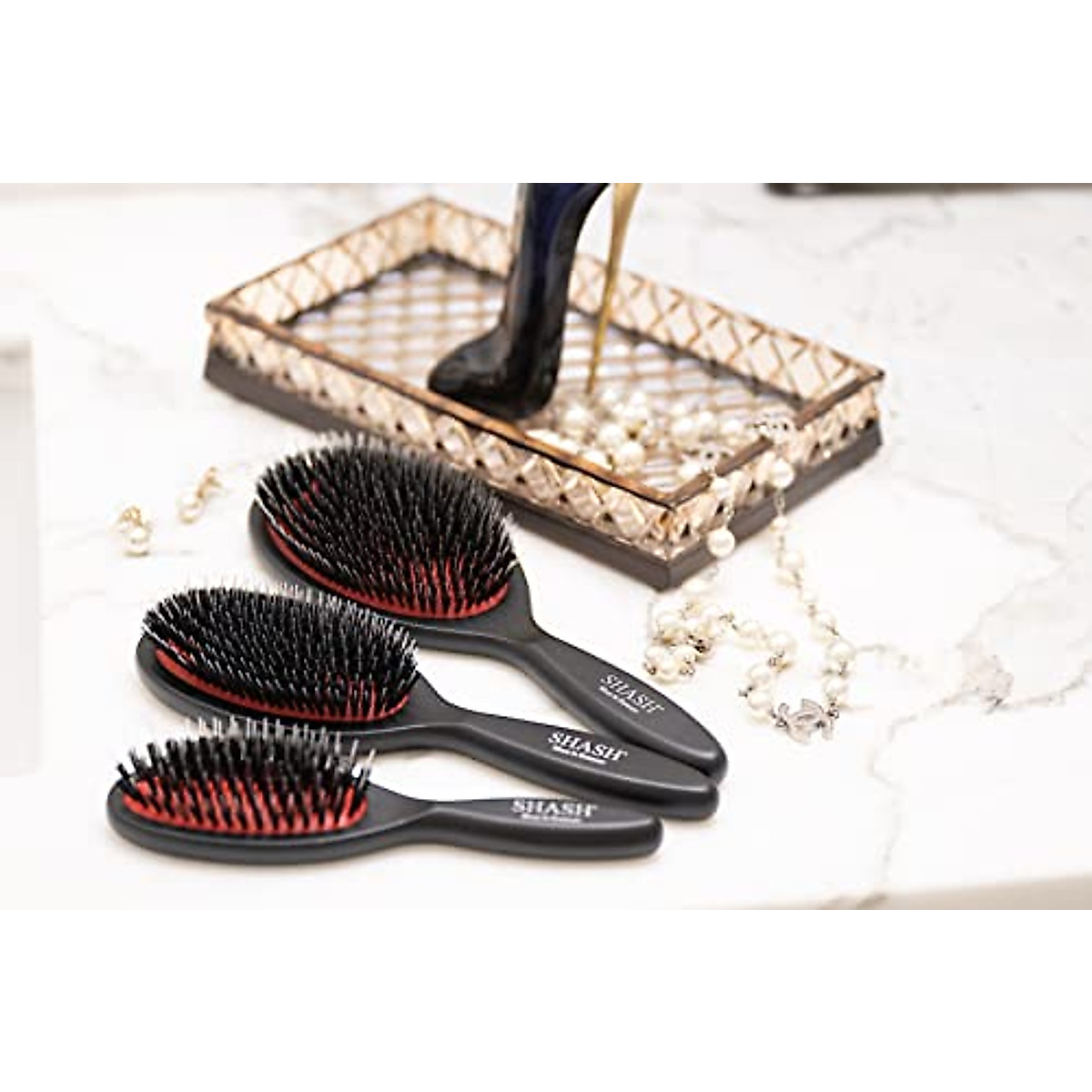 Since 1869 Hand Made In Germany - Nylon Boar Bristle Brush Suitable For Normal to Thick Hair - Gently Detangles, No Pulling or Split Ends - Softens and Improves Hair Texture, Stimulates Scalp (Small)