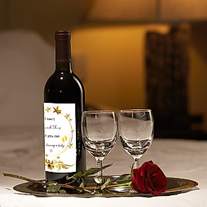 Lfish 5 Pregnancy Announcement Wine Bottle Labels,Baby Surprise Gifts Decorations,Announcing New Baby Reveal,Pregnancy Reveal Wine Label for Family and Friends,Baby Announcements Gifts.