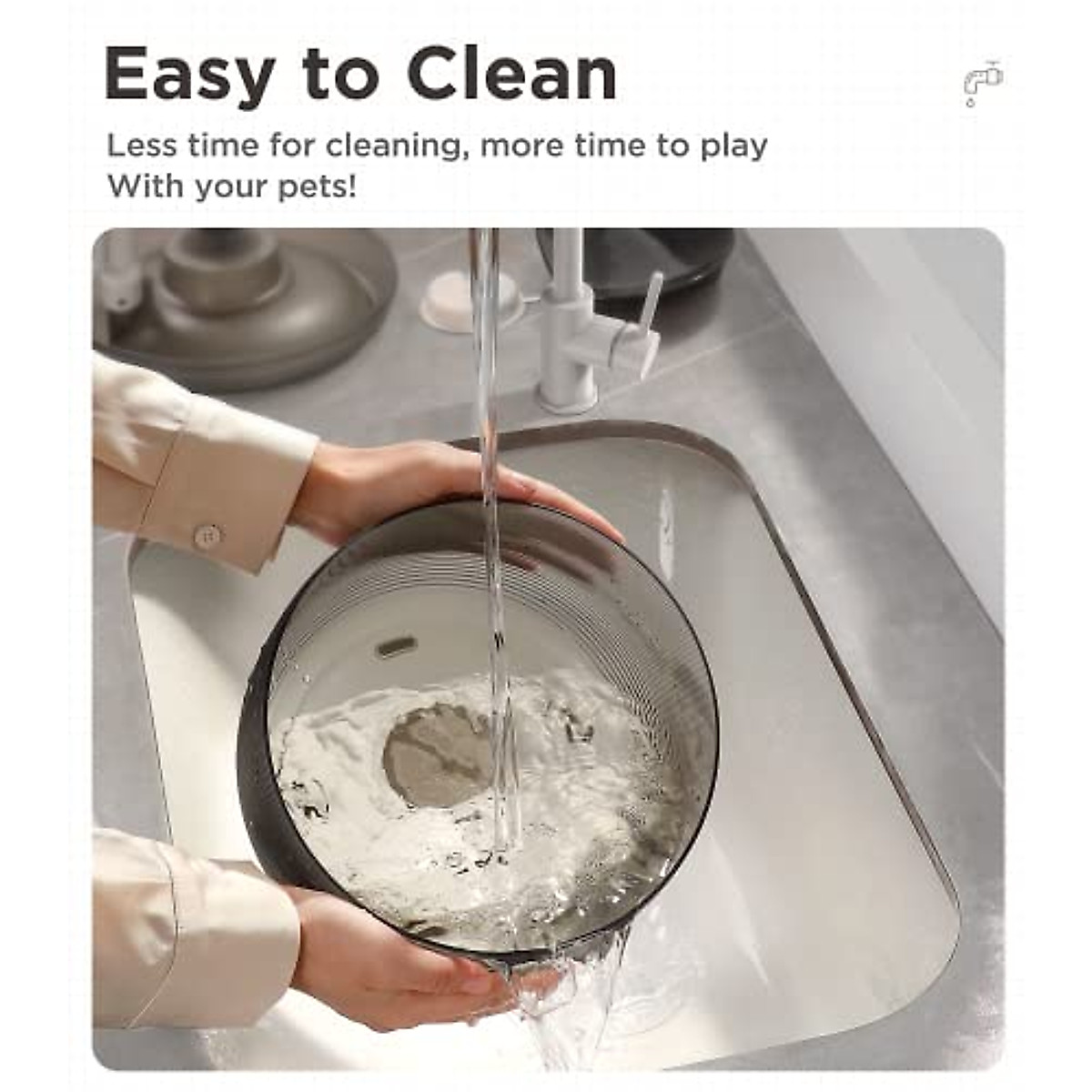 Cat Water Fountain, FEELNEEDY Ultra Quiet 84 fl oz/2.5L Pet Water Fountain for Cats and Dogs Inside with LED Light, Cat Drinking Fountain Waterfall with 3 Pack Filters Replacement (F-016B)