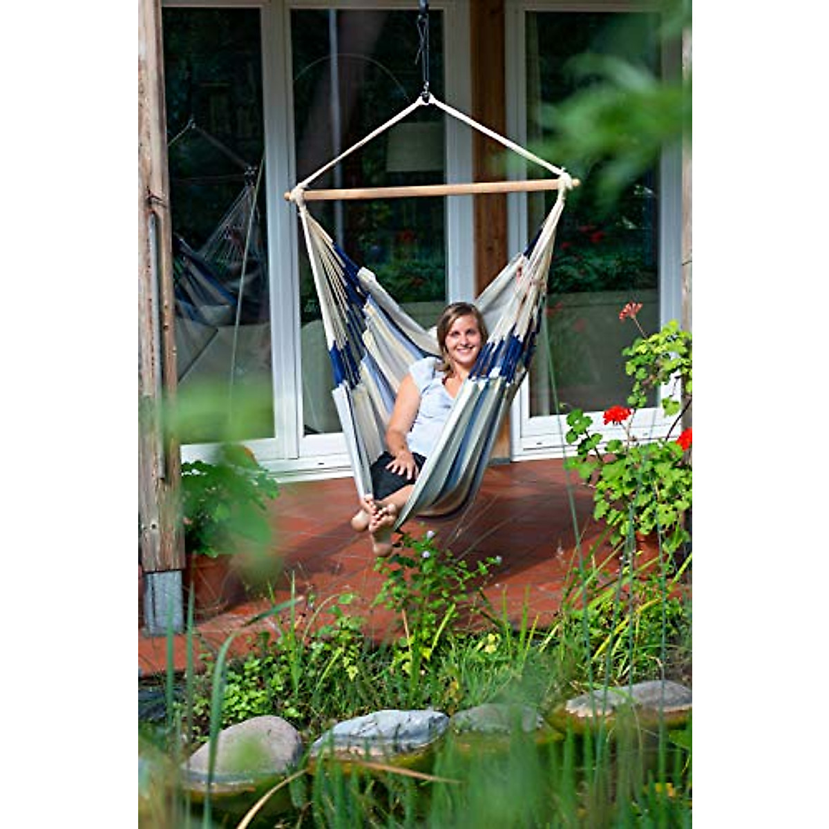 LA SIESTA Domingo Sea Salt - Weather-Resistant Outdoor Hammock Chair with CasaMount Suspension Kit Size King