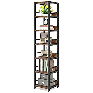 LITTLE TREE 75 Inch Tall Corner Shelf, 6-Tier Narrow Bookshelf for Small Spaces, Multipurpose Corner Storage Rack Shelves, Etagere Bookcase Skinny Shelf Tower Plant Stand for Living Room Kitchen