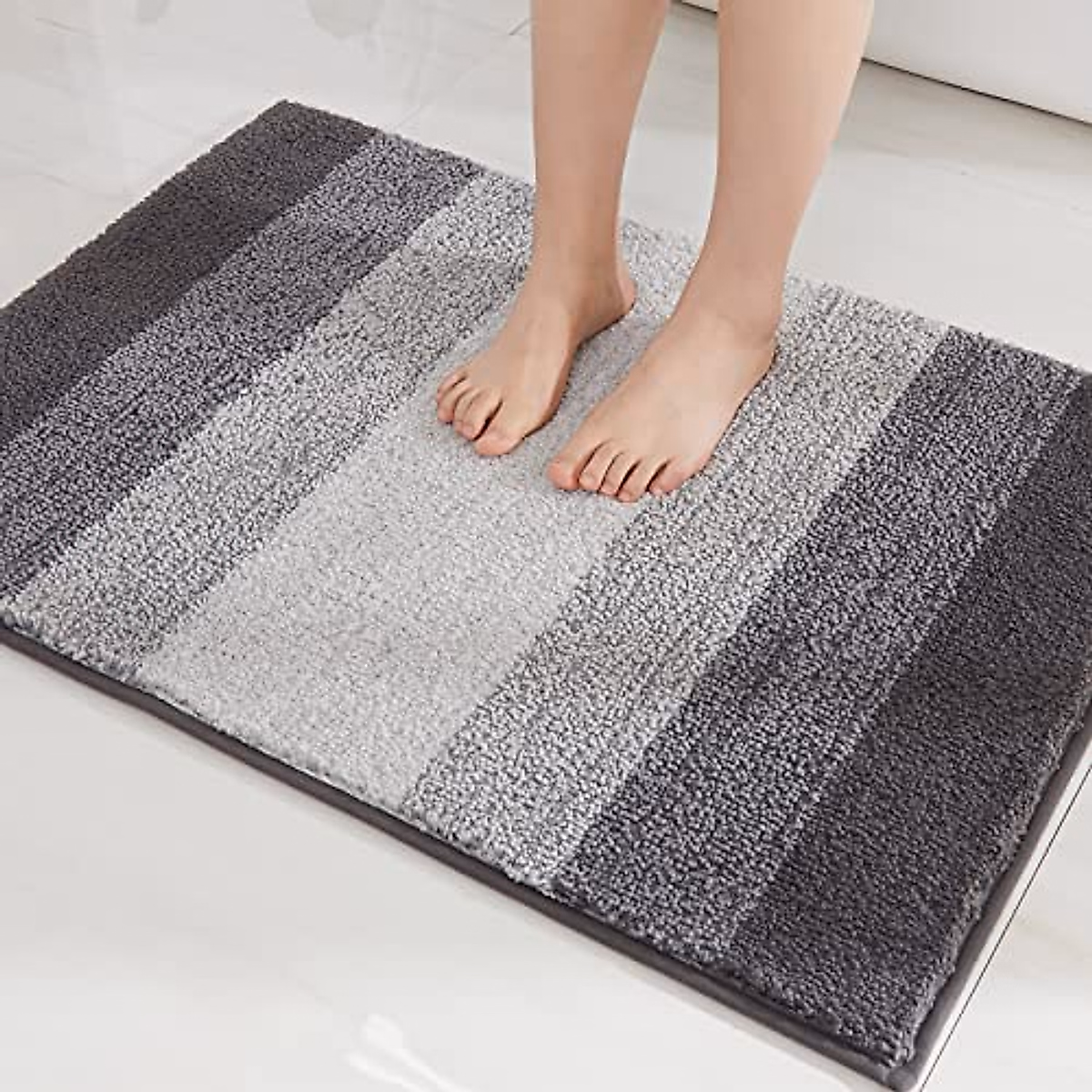 Vodiver Premium Bathroom Rugs Mat, Bath Mats for Bathroom Non Slip, Ultra Soft Washable and Super Absorbent Bath Rugs for Tub, Shower(20x32, Gray).
