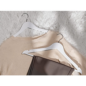 StorageWorks White Wood Hanger, Natural Wood Hangers 20 pack, White Wooden Hangers for Closet, Wooden Coat Hangers for Coats, Shirts, Bridesmaid Suits, Wedding Dress