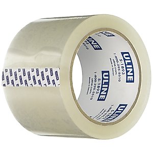 Uline Packing Tape, 3" x 55 Yd, 2.6 mil Crystal Clear Tape By (S-1893-4) Pack of 4