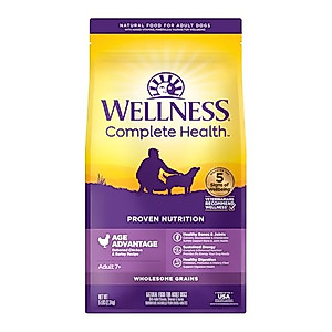 Wellness Complete Health Senior Dry Dog Food with Grains, Chicken & Barley, 5-Pound Bag