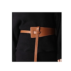 FGSS Womens Fashion PU Leather Belts Tie a Knot Waist Belt for Dress Jeans (Fit waist size 25"-40")