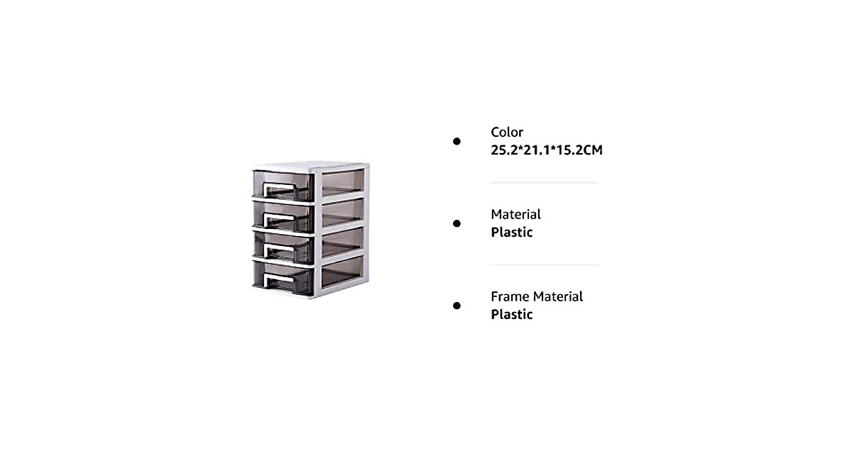 4 Drawer Plastic Storage Bins for Home Organization
