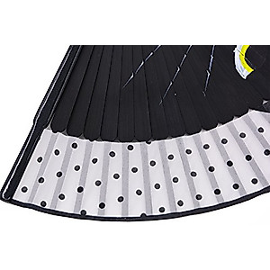 Amajiji Women Lovely Black Cat Folding Silk Fan Handheld Fan for Wedding, Dancing, Church, Party, Gifts (Black)