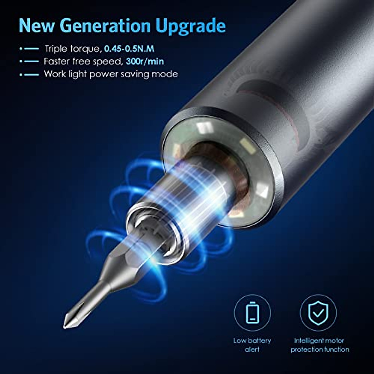 Ankilo Upgraded Version Electric Screwdriver 28 IN 1 Cordless Mini Power Precision Screwdriver Set with 24 Bits, Rechargeable Power Screwdriver for Phones Jewelers Laptops Watch