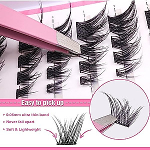 Cluster Lashes Fox Eye Lash Individual DIY Lash Extension 64 Clusters Natural Manga Eye Lash Clusters Wispy Mixed Lengths Eyelash Pack by Mavphnee