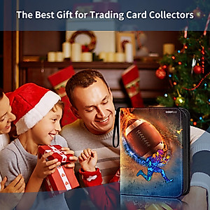 HESTECH Football Card Binder with Sleeves 3 Ring Binder, Fits 900 Pockets Sports Card Holder Protectors Albums Card Storage Box Organizer Case for Baseball Basketball Gaming Trading Cards MTG