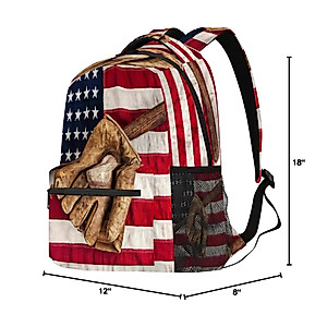 Baseball Backpacks Large 18 Inch Bookbag Shoulder School Computer Hiking Gym Travel Casual Travel Daypack