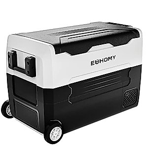EUHOMY 12 Volt Refrigerators, -4℉~68℉, 48 Quart Portable Freezer Electric Cooler 12/24V DC & 120-240V AC, Removable Divider, Car Fridge For Car, RV, Camping, Travel, Fishing, Outdoor or Home.