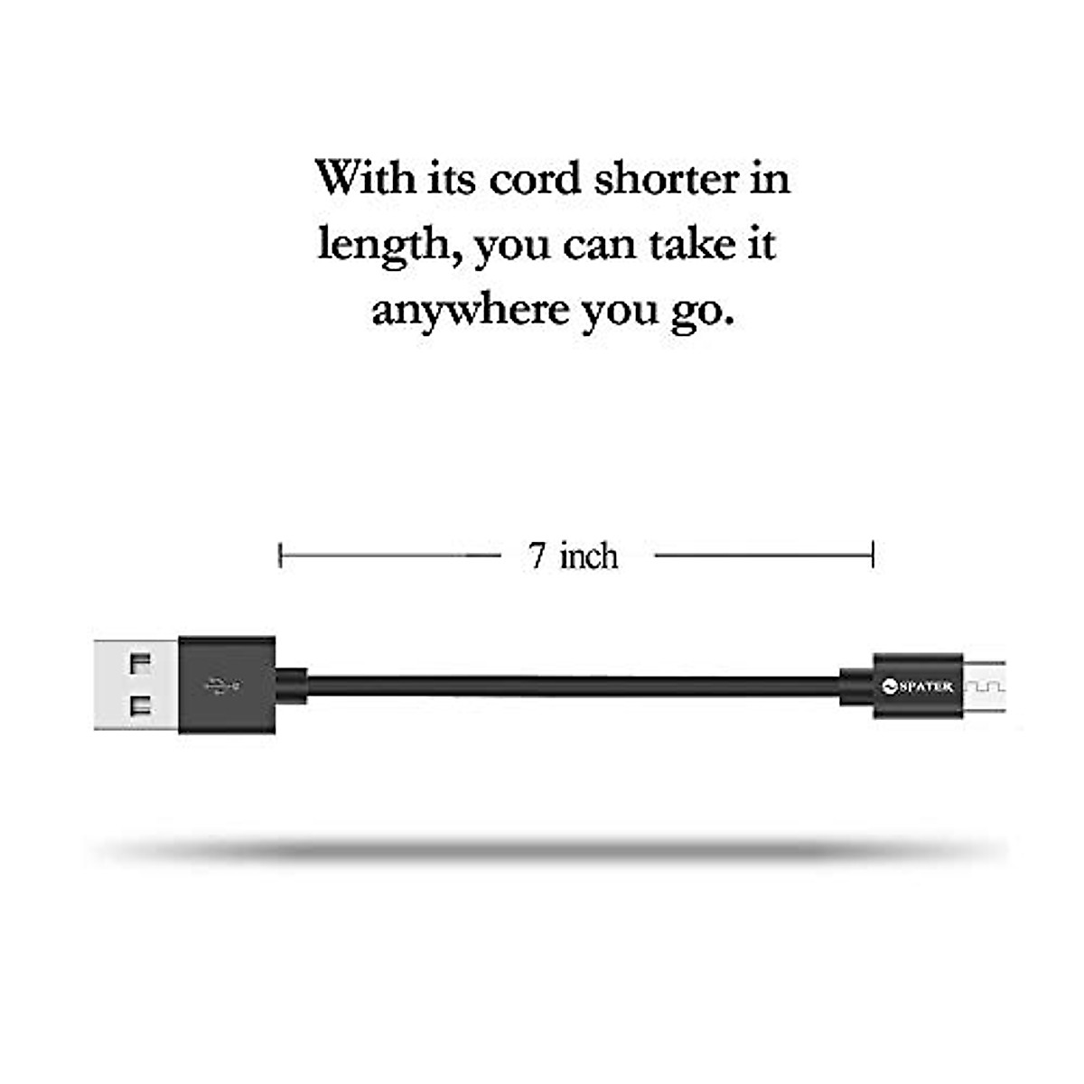 Spater Micro USB Sync Cable for Samsung, HTC, Motorola, Nokia, Android, and More (5 Pack) (Black)