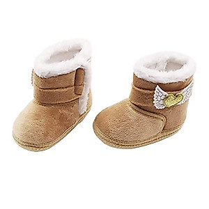 Toddler Boys Booties Girls Snow Warming Shoes Baby Soft Boots Infant Baby Shoes Baby Girl Booties 6-12 Months (Coffee, 6-9 Months)