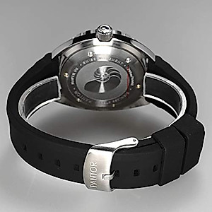 Pantor Nautilus Dive Watch - 200m Diver Watches for Men with Automatic Movement, Rotating Bezel, Sapphire Crystal and Rubber Strap Diving Watch(Black)