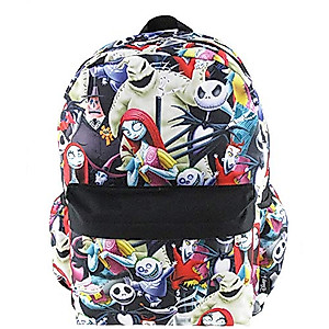 Disney's Nightmare Before Christmas 16 inch All Over Print Deluxe Backpack With Laptop Compartment