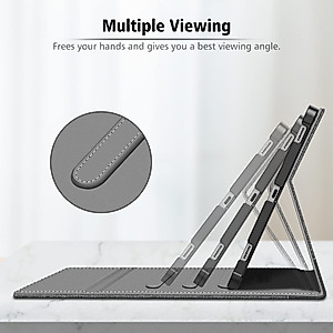 Fintie Case for Samsung Galaxy Tab S8 Plus 2022/S7 FE 2021/S7 Plus 2020 12.4 Inch with S Pen Holder, Multiple Angle Portfolio Cover with Pocket Auto Sleep/Wake, Gray