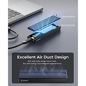 ORICO M.2 NVMe SSD Enclosure, USB 3.1 Gen 2 (10 Gbps) to NVMe PCI-E M.2 SSD Case Support UASP for NVMe SSD Size 2230/2242/2260/2280(up to 4TB) (M.2 NVMe)