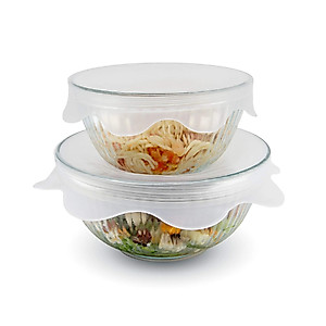 Reusable Vented Microwave Food Covers and Storage Wraps. BPA Free Cling Films Seal Around Ceramic and Plastic Dishes for Mess Free Heating and Reheating. 1 Way Vent Releases Steam, Keeps Food Fresh