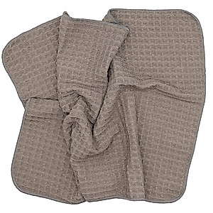 VeraSong Waffle Weave Kitchen Towels Thick Microfiber Dish Drying Towels Absorbent Tea Towels Hand Towel Lint Free 16Inch x 24Inch 3 Pack Gray