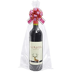 Morepack 8x16 Inches Cellophane Bags,50Pieces Clear Cellophane Gift Bags for Wine Bottles