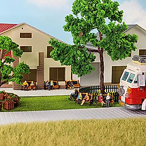 Hiawbon 50 Pcs People Figurines Set Tiny Sitting and Standing Delicate Hand Painted People Model Train Park Street People Figures for Miniature Scenes,1:87 Scale