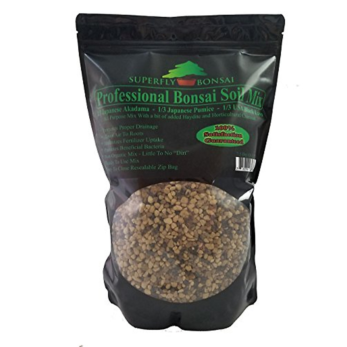 Bonsai Soil Mix - Premium Professional, All Purpose, Sifted and Ready to Use Tree Potting Blend in Easy Zip Bag - Akadama, Black Lava, Pumice & Charcoal (1.25 Quart)