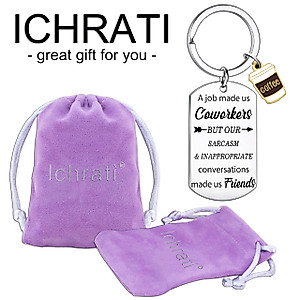 ichrati Coworkers Gifts for Women Friends Funny Coworker Farewell Going Away Leaving Gift for Womens Men White Elephant Gifts for Adults Small Colleague Employee Office Christmas Keychain