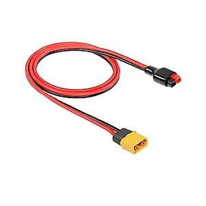 CERRXIAN 3.2FT 12AWG XT60 Male to Solar Panel Connector 30A Power Pole Port Extension Cable for Center Drive Motor, Solar Panel to Portable Generator(XT60-M)