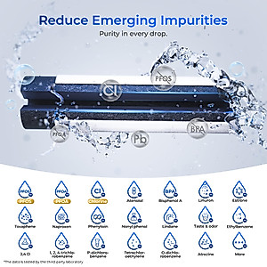 Waterdrop Plus 8171413 Refrigerator Water Filter, Replacement for Whirlpool® 8171413, EDR8D1, Kenmore® 46-9002, NLCS200, NSF 401&53 Certified, 𝐑𝐞𝐝𝐮𝐜𝐞 𝐏𝐅𝐀𝐒, Pack of 3 (Package may vary)