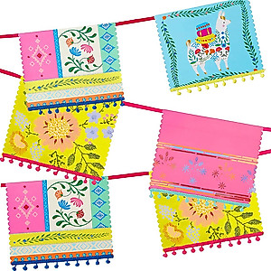 Talking Tables 12 Pack 9” Boho Colorful Floral Paper Plates Disposable Tableware | Festival themed Bohemian décor Partyware, Summer Picnic, Kids Birthday Encanto Party, Pink Blue Yellow