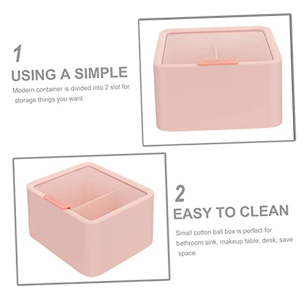 FOMIYES 2 Cotton Swab Plastic Box Organizing Box Cotton Swabs for Makeup Cotton Pad Dispenser Cotton Swab Canister Dispenser Case Apothecary Jar Organizer Storage Box Cotton Swabs Box