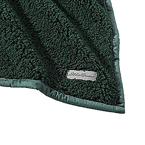 Eddie Bauer - Throw Blanket, Reversible Sherpa Bedding, Medium Weight & Warm Home Decor (Green, Throw)