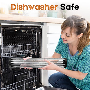 Techsea roll-up-Dish Drying Rack,Multipurpose Heat Resistant Over-The-Sink Dish Drying Rack, Stainless Steel Kitchen Sink Drying Rack