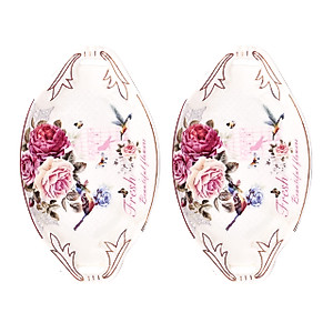 MGeezz Ceramic Oval Serving Plates for Snacks,Small Dinner Dish,Pasta Dessert Plates Mini Serving Trays,Nuddles,Tea Bag,Fruit Plates Tableware or Restaurant Desk with Microwave/Oven/Dishwasher Safe