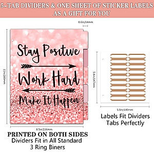 Lateefah 3 Ring Binder, 2 Inch Binder Organizer for Letter Size(8.5'' x 11'') with 5-Tab Dividers and Pockets, Portfolio Binder Cute Binder with Low Profile Clipboard for Office, School Supplies