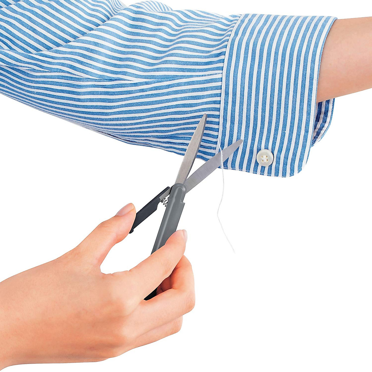 Plus Pen Style Non Stick Compact TSA Twiggy Scissors with Cover Charcoal