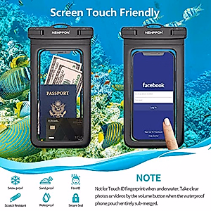 newppon Waterproof Cell Phone Pouch : 3 Pack Universal Water Proof Bag - Underwater Clear Cellphone Case Holder for iPhone 15 14 13 12 11 Pro Max Plus Samsung Galaxy Note S23 for Beach Swimming Pool