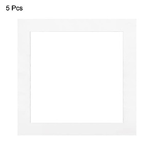 uxcell 9.9" x 9.9" Picture Mat, Core Bevel Cut Frame Mattes for 8" x 8" Photos Pictures Artwork Painting Display, White 5 Pcs