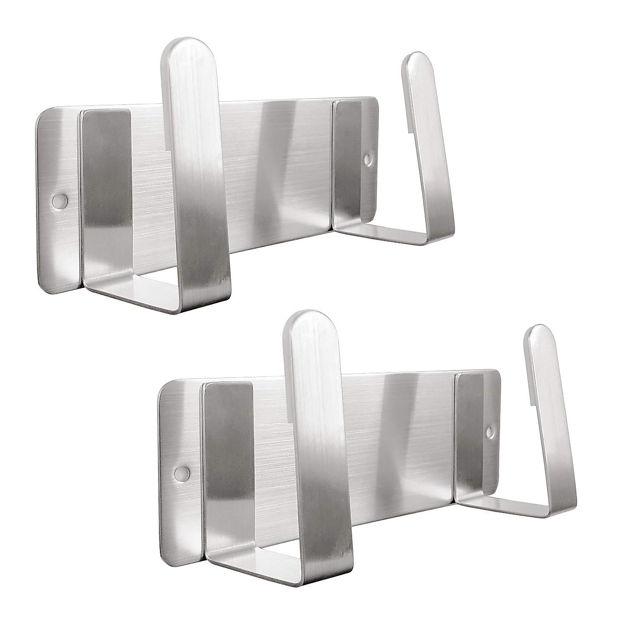 Pot Lid Rack, Wall Mounted 304 Stainless Steel Pan Lid Organizer Holder, 3M Self Adhesive, Kitchen Cooking Utensil Tool (Silver, Set of 2)