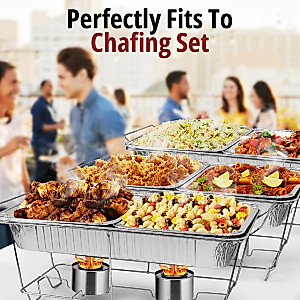 COMFICOVE Aluminum Pans Disposable Half Size (30 Pack), 9x13 Steam Foil Deep Pans for, Prepping, Roasting, Food, Storing, Heating, Cooking, Chafers, Catering, BBQ Grilling,