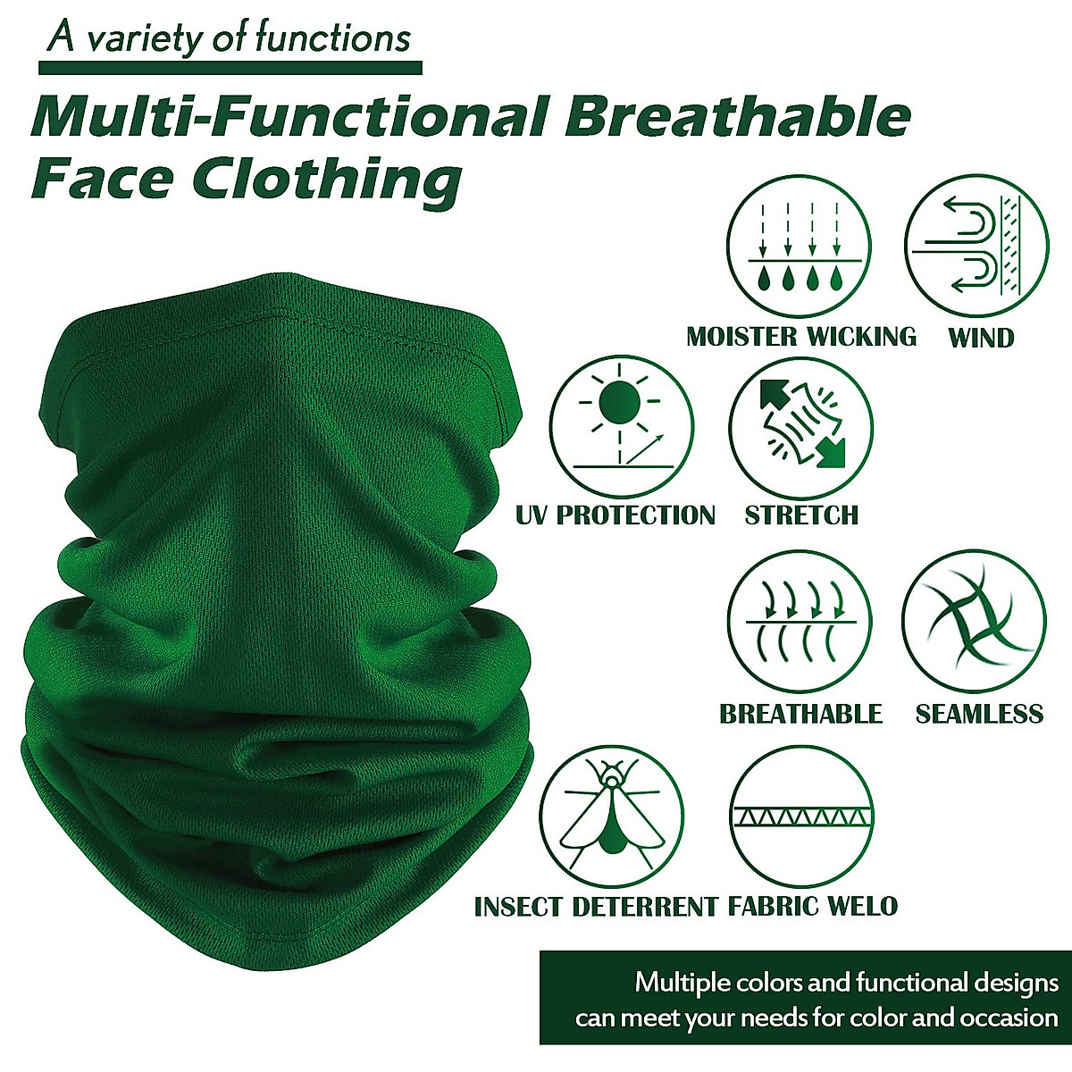 SATINIOR 12 Pcs Ski Mask Summer Face Cover Scarf Men Balaclava Neck Gaiter Cycling Running Headwear Windproof Hood