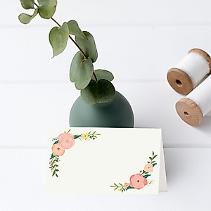 Andaz Press Table Tent Printable Place Cards, Tea Party Floral 20-Pack, Seat Placement Cards Place cards Table Settings Name Cards for Baby Bridal Wedding Shower, School Graduation Food Cards