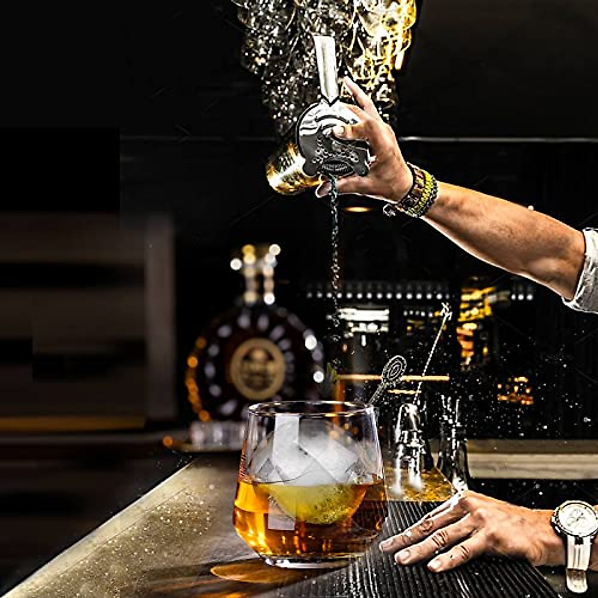 JBHO Premium Whiskey Glasses - Set of 6-12 Oz Scotch Glasses - Old Fashioned Non-Lead Crystal Glass - Gift-Box Idea for Scotch Lovers/Style Glassware for Bourbon/Rum glasses/Bar Cocktail Glasses