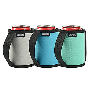 Cosmos Pack of 3 Soft Neoprene Can Cooler Sleeve Insulator Can Cover Insulated Can Sleeves with Handle for Standard 12 Fluid Ounce Drink & Beer Cans