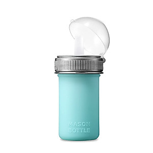 Mason Bottle Silicone Squeeze Pouch - Lightweight, Bite-Proof, Soft Food and Liquid Friendly, BPA & BPS Free, Dishwasher Safe, Made in The USA (8 Ounce, Teal) (8 OZ, Teal)